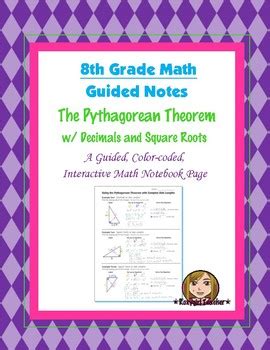 Math Guided Interactive Math Notebook Pages The Pythagorean Theorem Harder