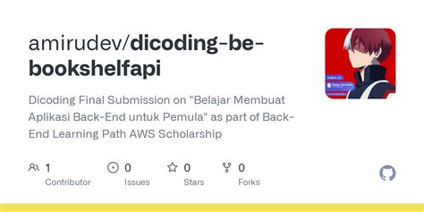 Github Amirudevdicoding Be Bookshelfapi Dicoding Final Submission On Belajar Membuat