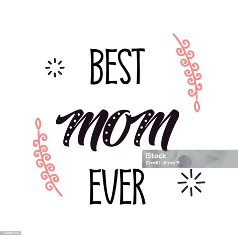 최고의 엄마 글자 서예 벡터 그림입니다 하트가 있는 어머니의 날 카드 흰색으로 격리된 벡터 그림 0명에 대한 스톡 벡터 아트 및 기타 이미지 Istock
