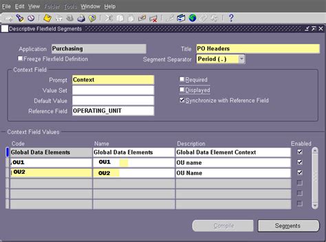 Prashant Oracle Procurement Operations How To Use Reference Field On Dff