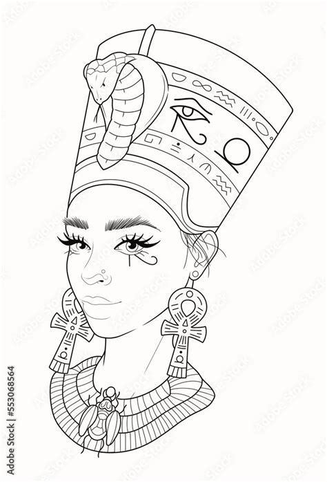 Descarga Nefertiti tattoo design ilustración de archivo y descubre