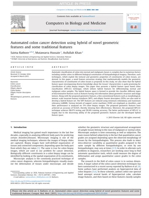 Pdf Automated Colon Cancer Detection Using Hybrid Of Novel Geometric