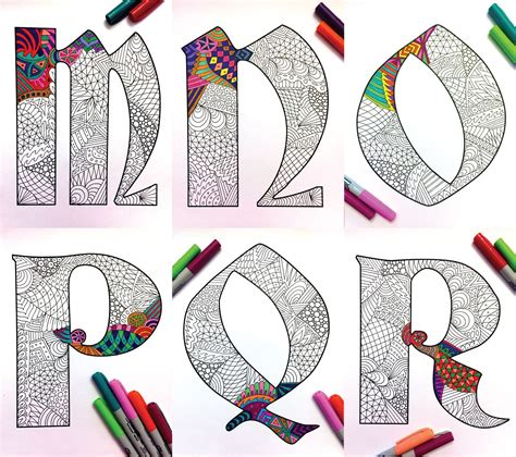 26 Uppercase Zentangle Letters Inspired By The Font Etsy