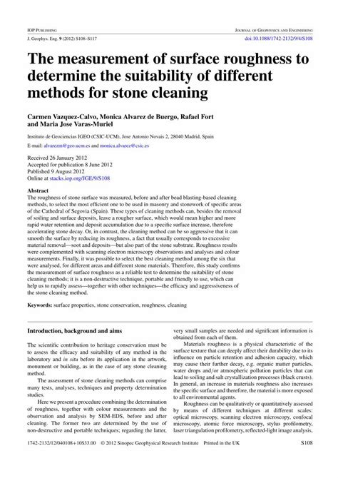 Pdf The Measurement Of Surface Roughness To Determine The Dokumen Tips