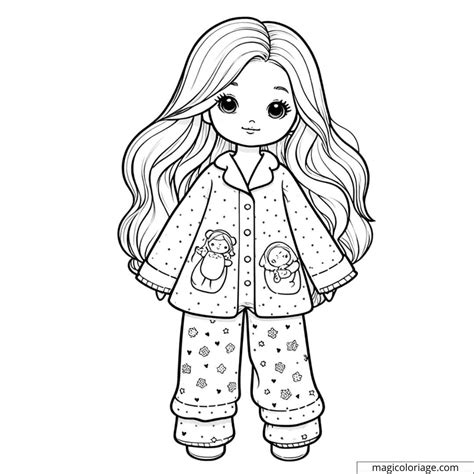 Barbie In Pyjama Kleurplaat Om Gratis Af Te Drukken