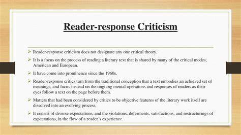 SOLUTION Reader Response Criticism Studypool