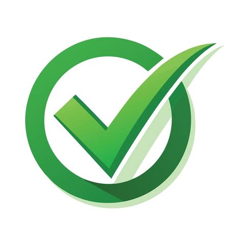 Green Check Mark Icon With Circle Modern Approval Symbol For Success