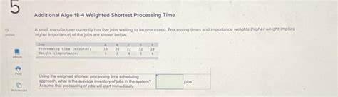 Solved 5 Additional Algo 18 4 Weighted Shortest Processing