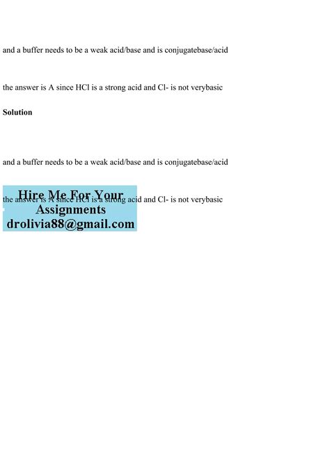 And A Buffer Needs To Be A Weak Acidbase And Is Conjugatebaseapdf