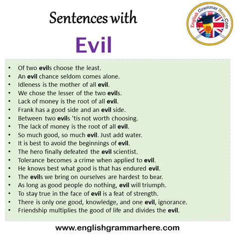 Sentences For Evil Archives English Grammar Here