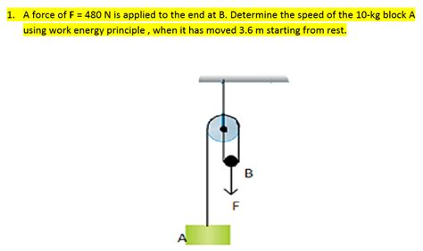 Solved Note USE WORK ENERGY PRINCIPLE WHEN YOU SOLVE Chegg