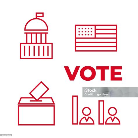거버넌스 아이콘 선거 투표 및 선거 선형 아이콘입니다 정부 정치 Referendum에 대한 스톡 벡터 아트 및 기타 이미지 Referendum 개념 결정 Istock
