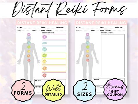 Distance Reiki Chakra Healing Board Printable Template Crystal Healing