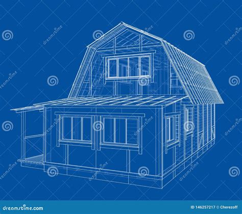 House Sketch Vector Rendering Of 3d Stock Vector Illustration Of Drawing Plan 146257217