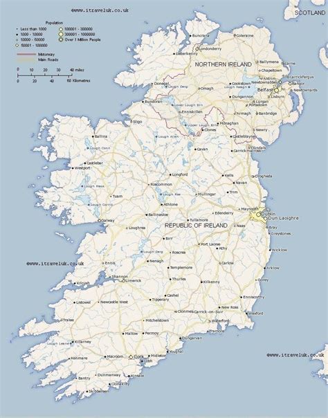 Printable Road Map Of Ireland