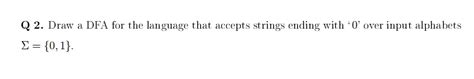 Solved Q2 Draw A Dfa For The Language That Accepts Strings