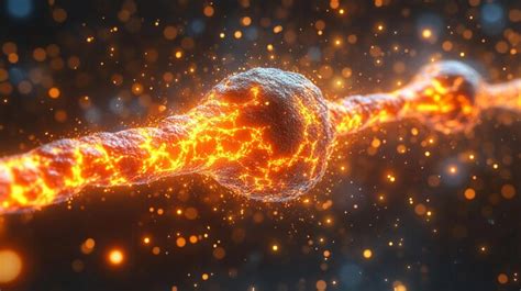 Nerve Cell Synaptic Cleft Showcasing Glowing Neurotransmitters At The