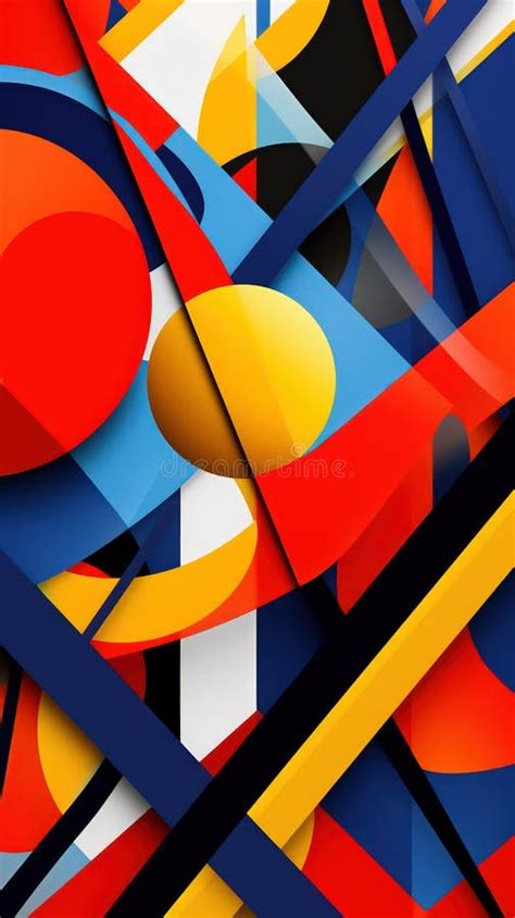 Modern Abstract Composition With Intersecting Lines And Bold Shapes Ai Generated Stock