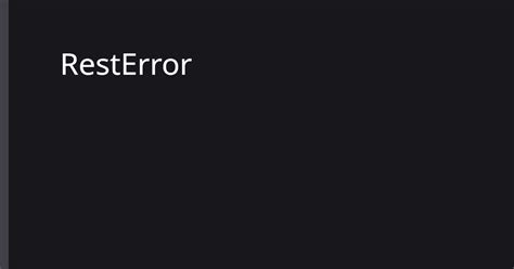 Resterror Shoukaku Docs