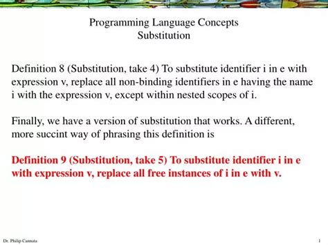 Ppt Programming Language Concepts Substitution Powerpoint