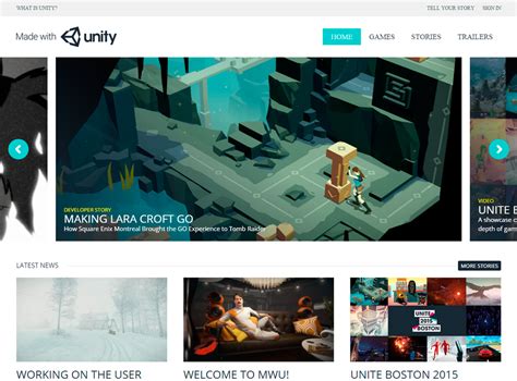 Компания Unity запустила веб ресурс Made With Unity для игровых