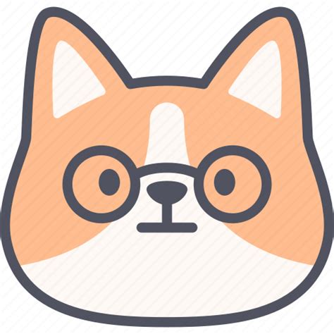 Nerd Corgi Dog Emoticon Emoji Face Feeling Icon Download On