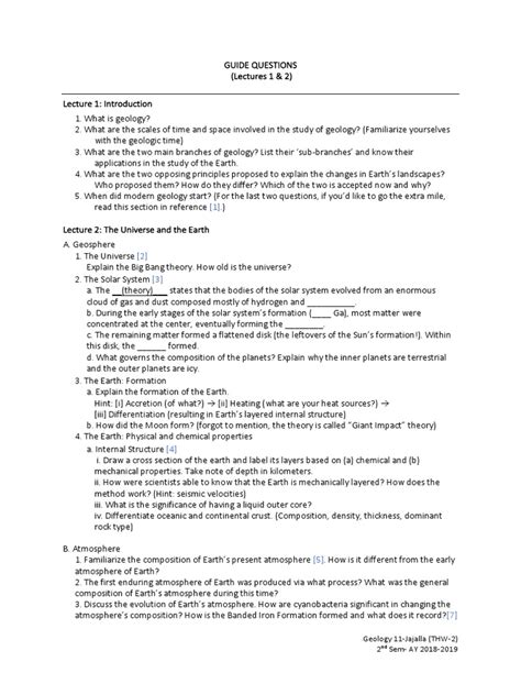 Geol 11 Notes Pdf Earth Solar System