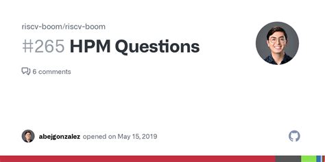 Hpm Questions · Issue 265 · Riscv Boomriscv Boom · Github