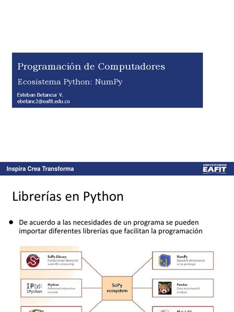 C11 Ecosistema Numpy Descargar Gratis Pdf Estructura De Datos De