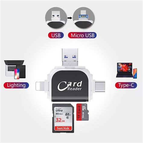 Картридер 6 в 1 Usb Otg Microusb Type C Sd карт Microsd Tf черный купить с доставкой по