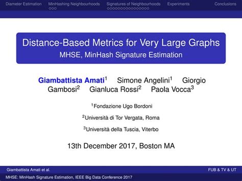 Diameter Estimation For Very Large Graphs Ppt