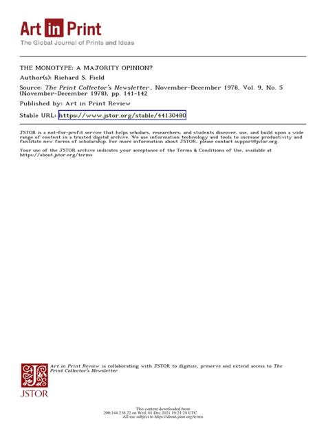 The Monotype A Majority Opinion Pdf Edgar Degas Artistic Techniques