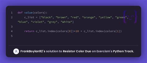FrankBoylan S Solution For Resistor Color Duo In Python On Exercism