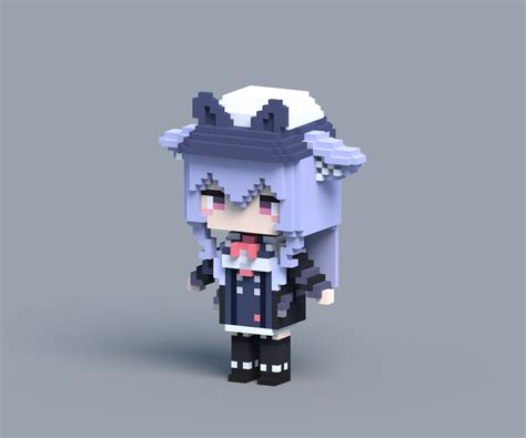 Kikyo Vrchat Vrchat 1girl 3d Black Shoes Blue Hair Blush