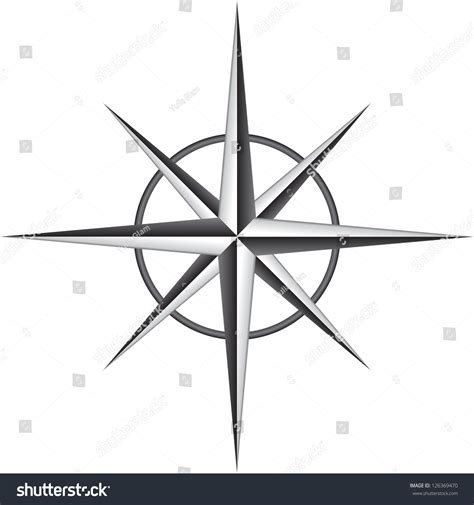 Vector Illustration Compass Rose Stock Vector Royalty Free 126369470 Shutterstock