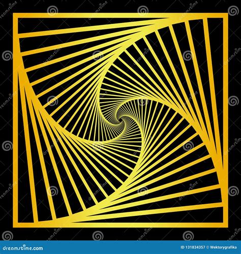 Inward Concentric Rotating Spirally Squares Abstract Geometric
