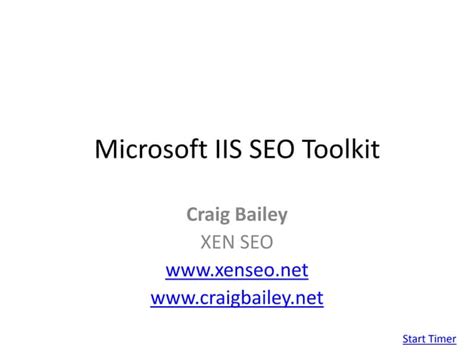 Iis Seo Toolkit Ppt