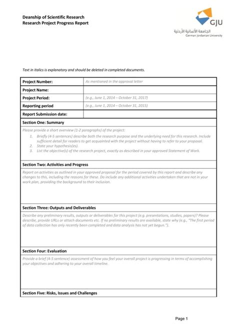 Progress Report Template Research 7 TEMPLATES EXAMPLE TEMPLATES EXAMPLE