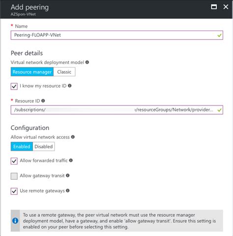 Azure Virtual Network Peering