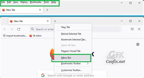 Firefox Menu Bar Has Been Disappeared