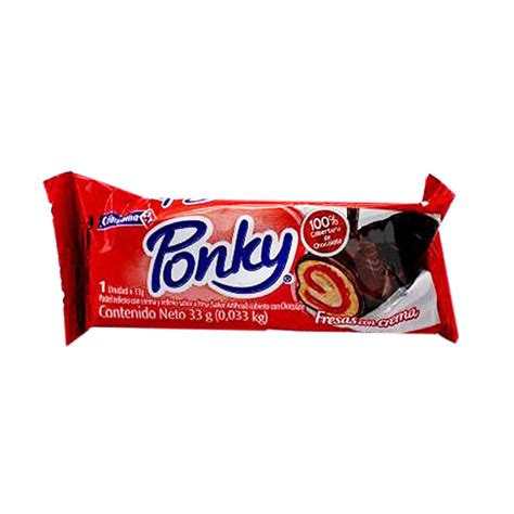 Pastel Con Crema Y Relleno Sabor A Fresa Ponky 33g Mercadomi