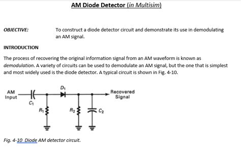 Am Demodulation Circuit Using Diode Detector