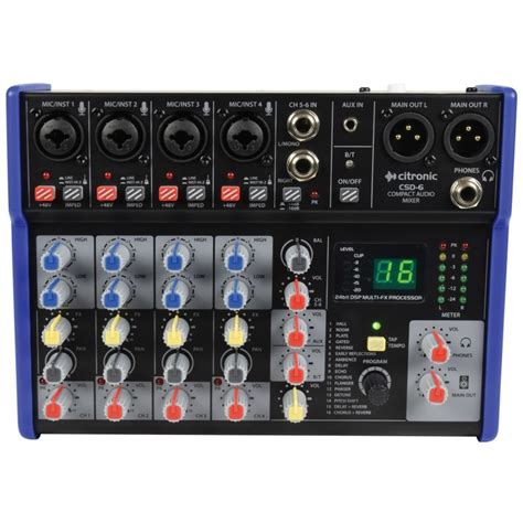 CSD 6 Compact Mixer With BT Receiver DSP Effects