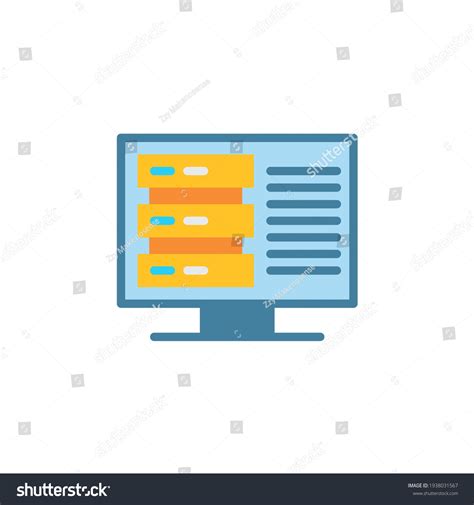 Server Manager Icon Flat Style Flat Stock Vector Royalty Free