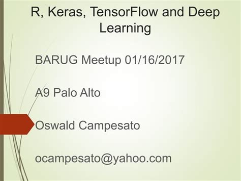 Deep Learning R With Keras And Tensorflow Ppt