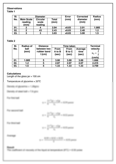 Solution 8844to Determine The Coefficient Of Viscosity Of A Given Viscous Liquid By Measuring