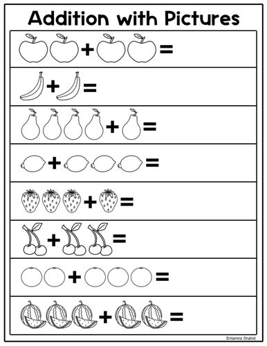 Addition With Pictures Up To 5 Teaching Resources