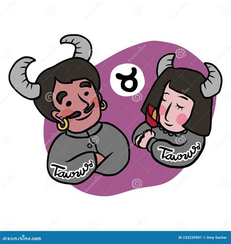 Cute Taurus Horoscope Cartoon Illustration 235239901
