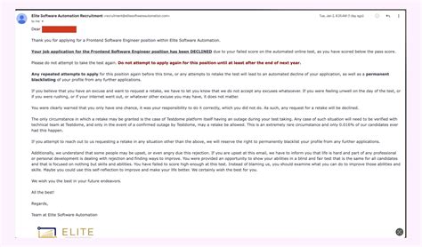 A Friend Of Mine Got This Aggressive Rejection Mail Rrecruitinghell