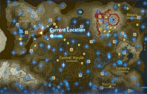 BOTW Memory Locations Map